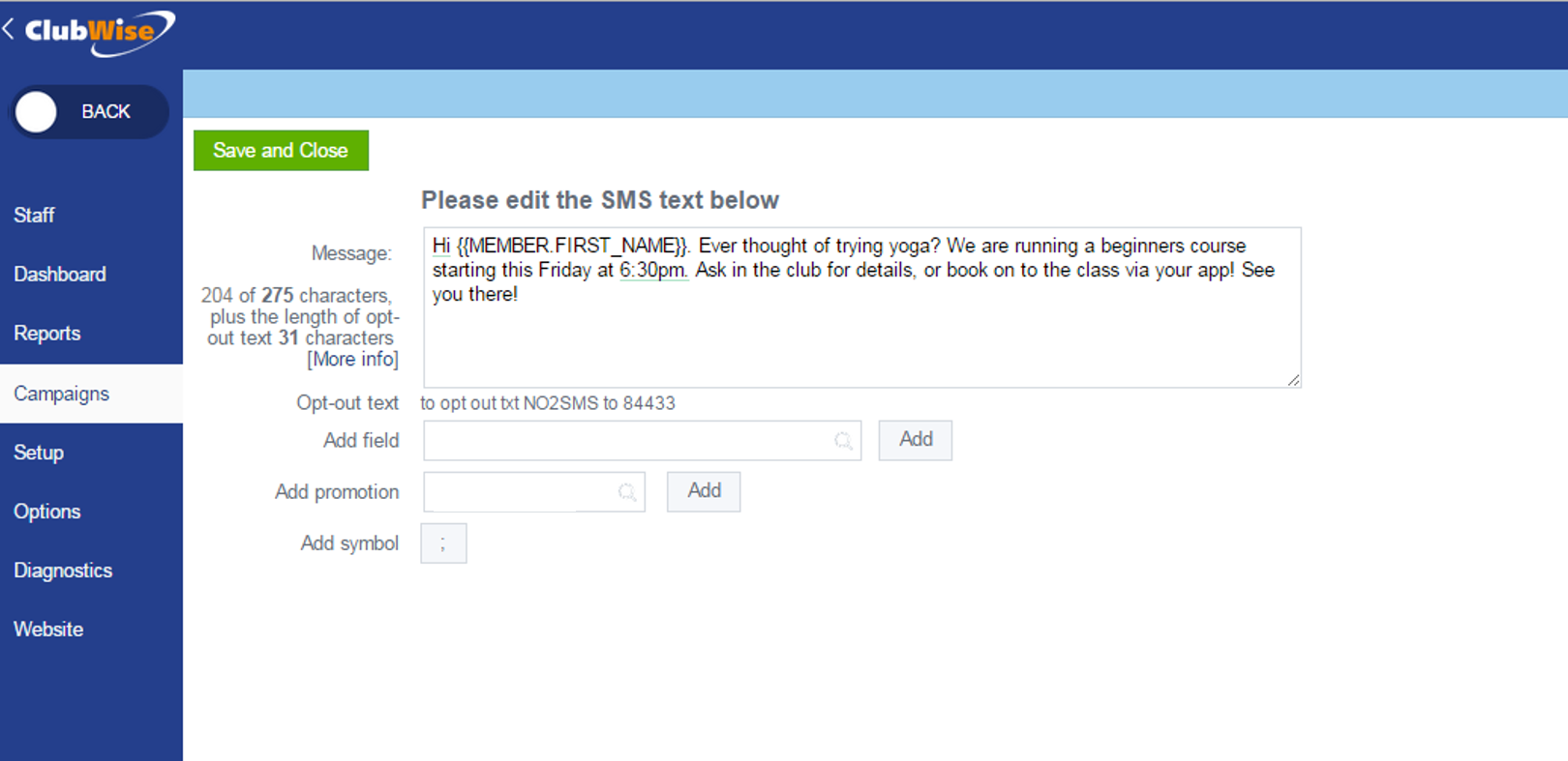 Using ClubWise Campaign Manager to maximise sales and retention